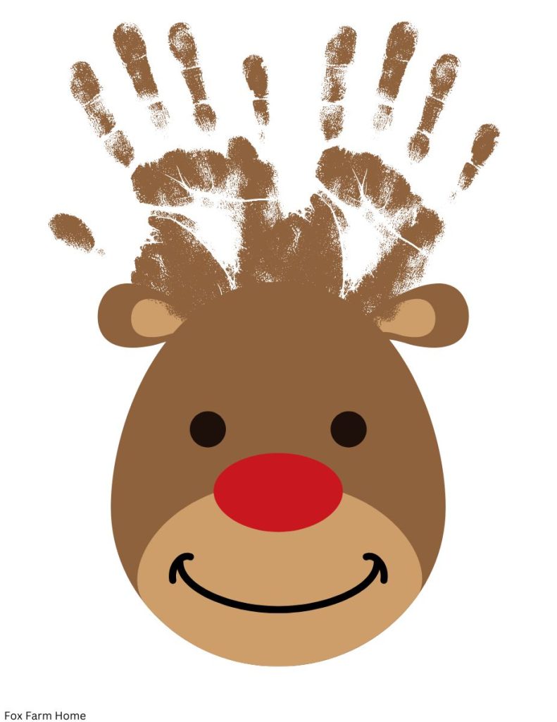 Christmas Lights Handprint Craft | Printable Template - Fox Farm Home