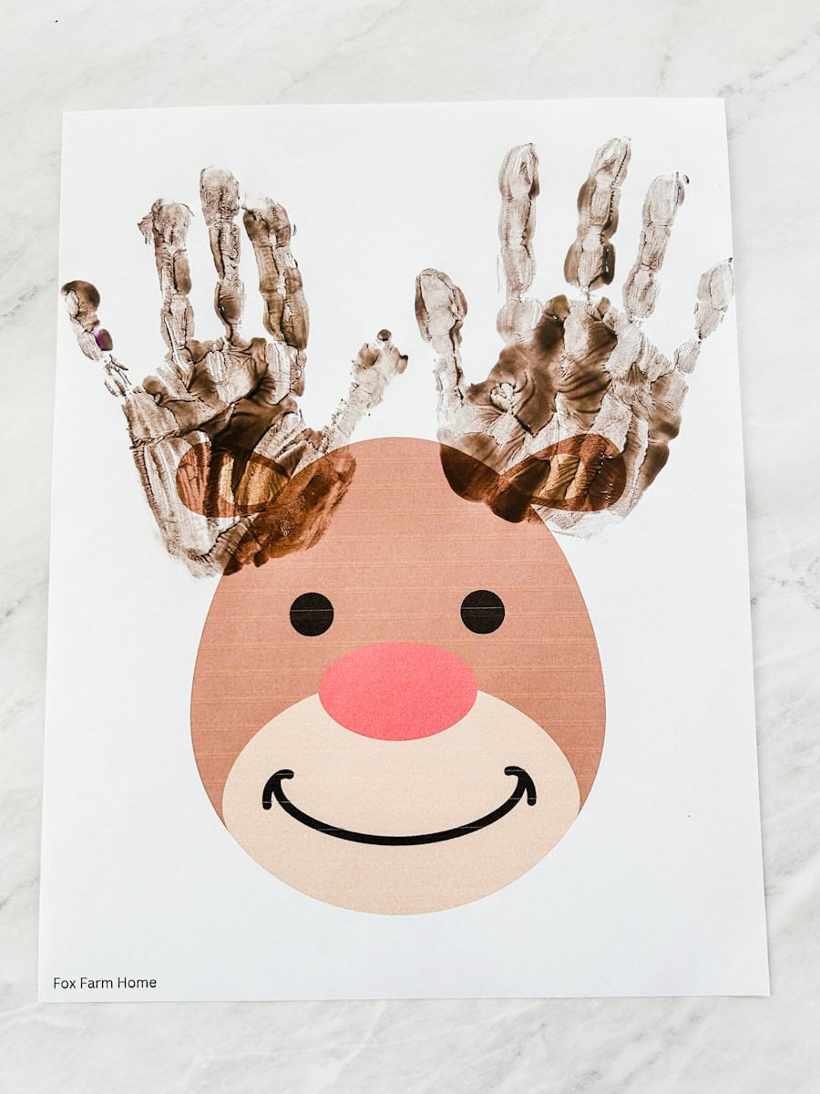 Reindeer Handprint Craft For Kids - Fox Farm Home