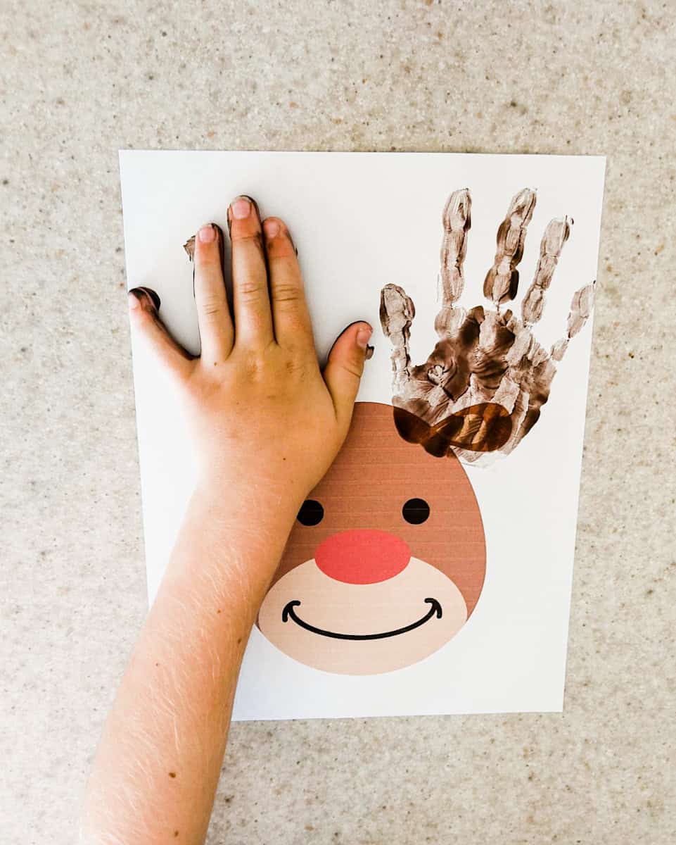 Reindeer Handprint Craft For Kids - Fox Farm Home