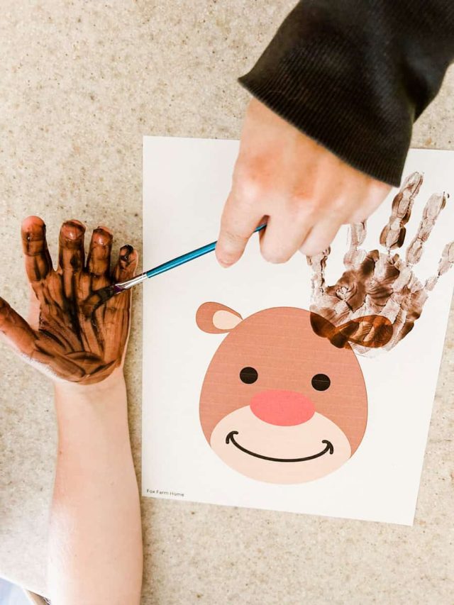 Reindeer Handprint Craft For Kids - Fox Farm Home