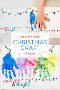 Christmas Lights Handprint Craft | Printable Template - Fox Farm Home