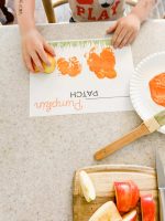 Apple Stamping Pumpkin Craft With Free Printable - Fox Farm Home