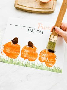 Apple Stamping Pumpkin Craft With Free Printable - Fox Farm Home