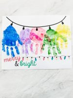 Christmas Lights Handprint Craft | Printable Template - Fox Farm Home