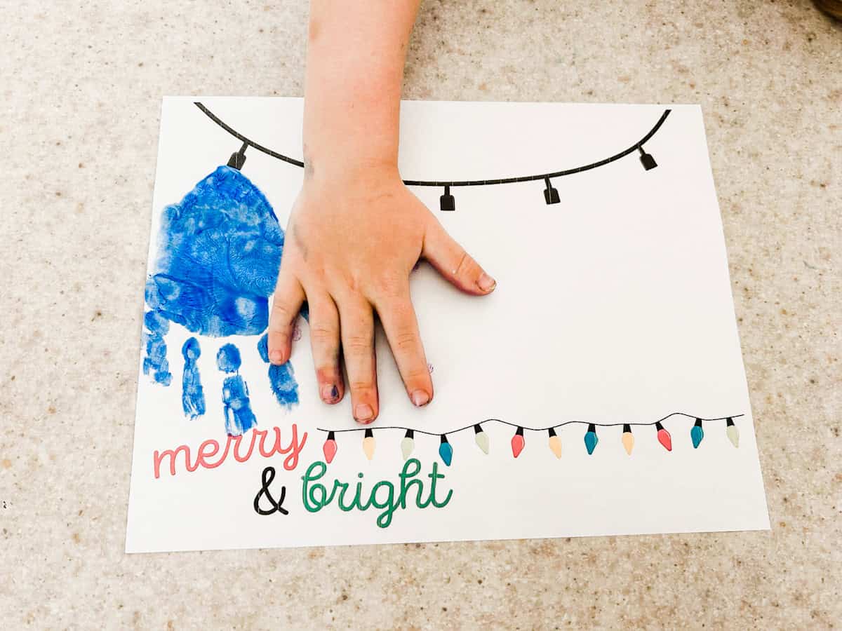 Christmas Lights Handprint Craft | Printable Template - Fox Farm Home
