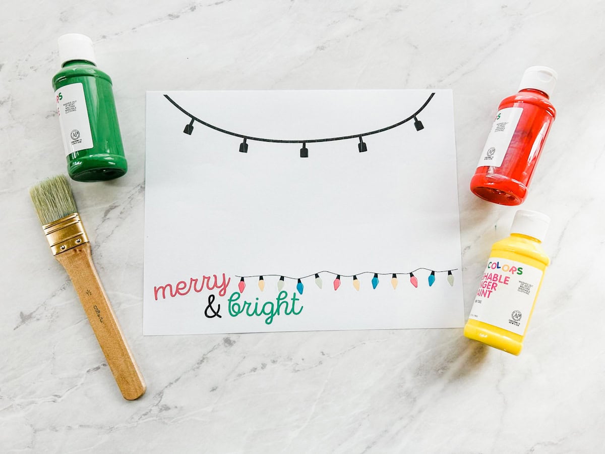 Christmas Lights Handprint Craft | Printable Template - Fox Farm Home