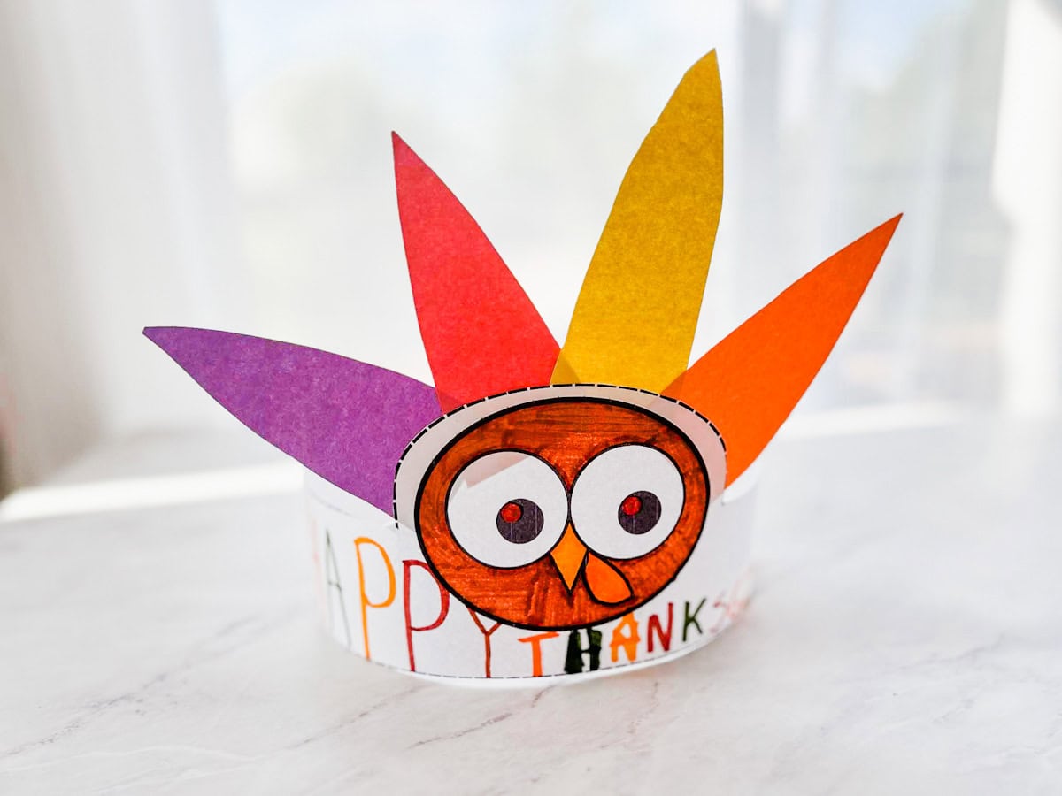 Free Printable Thanksgiving Turkey Hat For Kids - Fox Farm Home