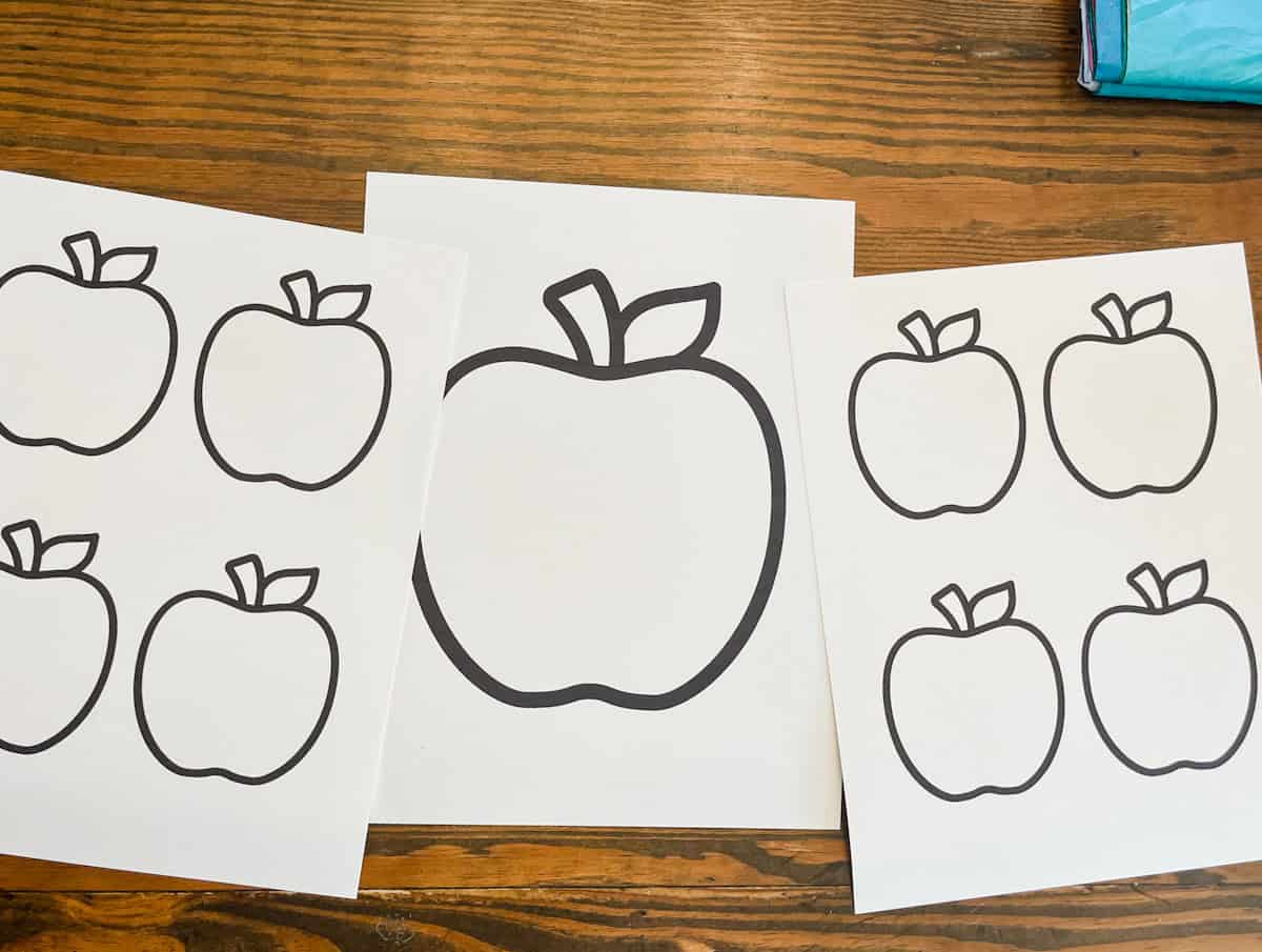 Tissue Paper Apple Craft (Free Template) - Fox Farm Home