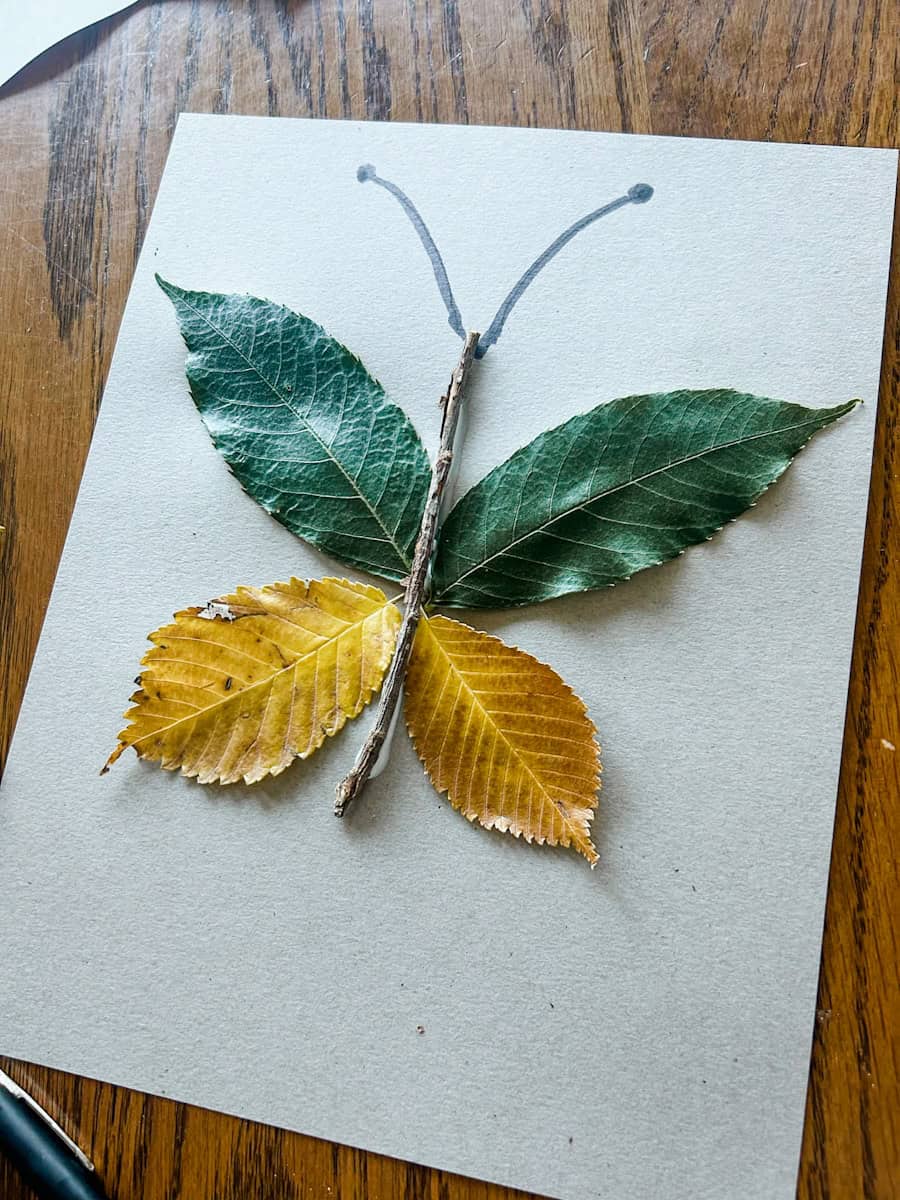 Leaf Art Butterfly | Nature Craft For Kids - Fox Farm Home