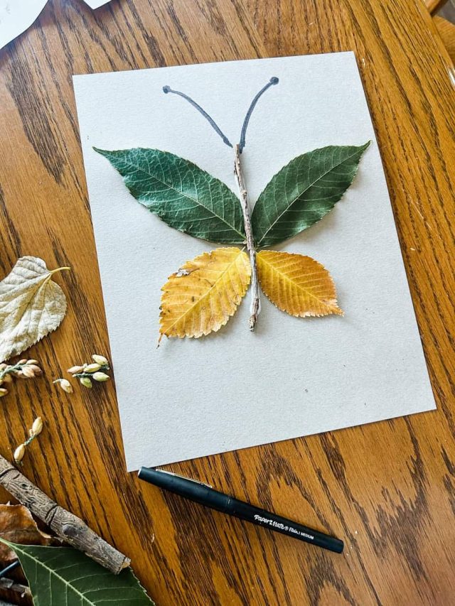 Leaf Art Butterfly | Nature Craft For Kids - Fox Farm Home