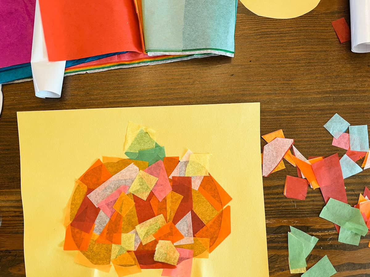 Easy Pumpkin Suncatcher Craft for Halloween - Fox Farm Home