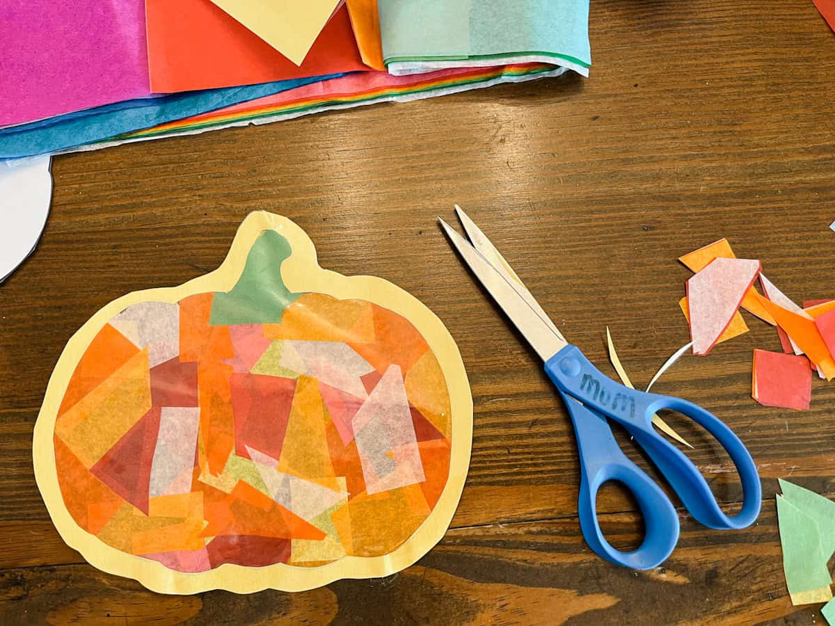 Easy Pumpkin Suncatcher Craft for Halloween - Fox Farm Home