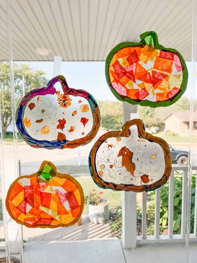 Easy Pumpkin Suncatcher Craft for Halloween - Fox Farm Home