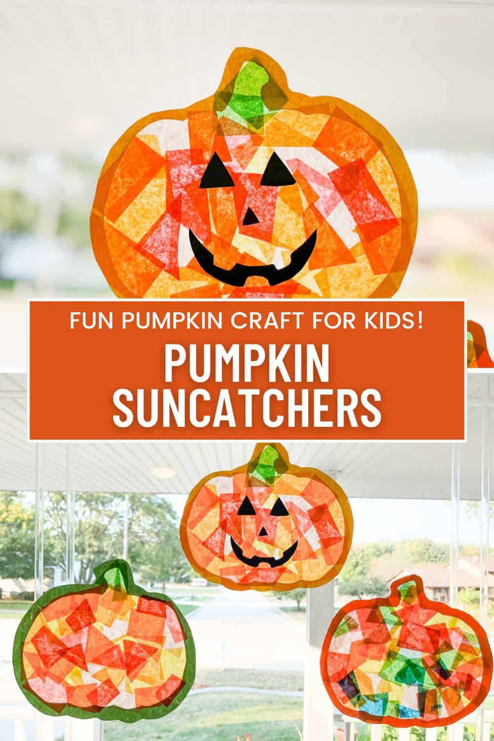 Easy Pumpkin Suncatcher Craft for Halloween - Fox Farm Home