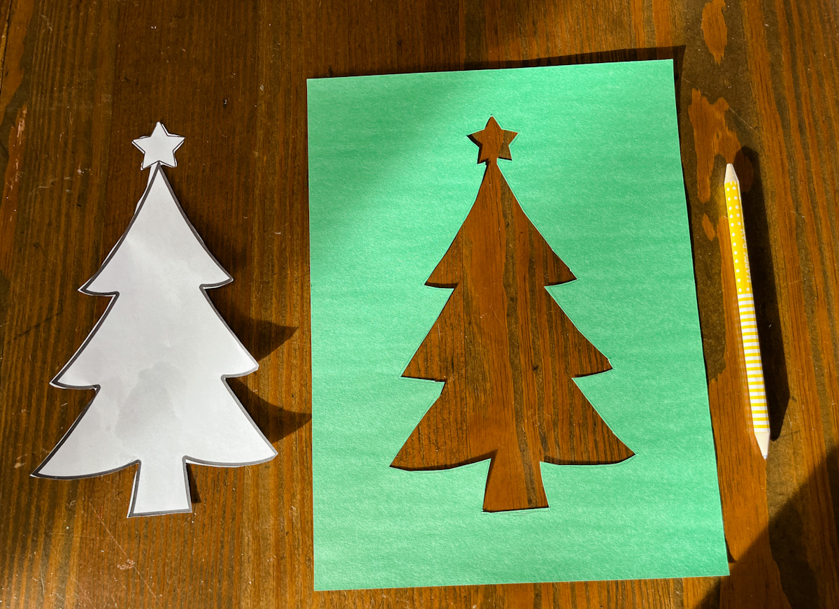 Tissue Paper Christmas Tree Suncatchers - Fox Farm Home