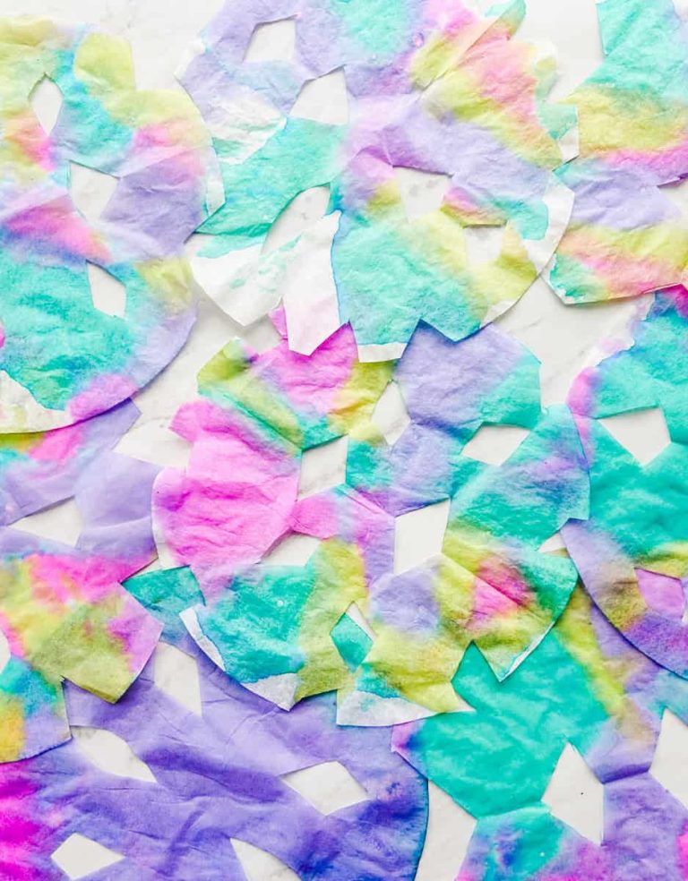 Coffee Filter Snowflakes- A Watercolor Snowflake Craft - Fox Farm Home