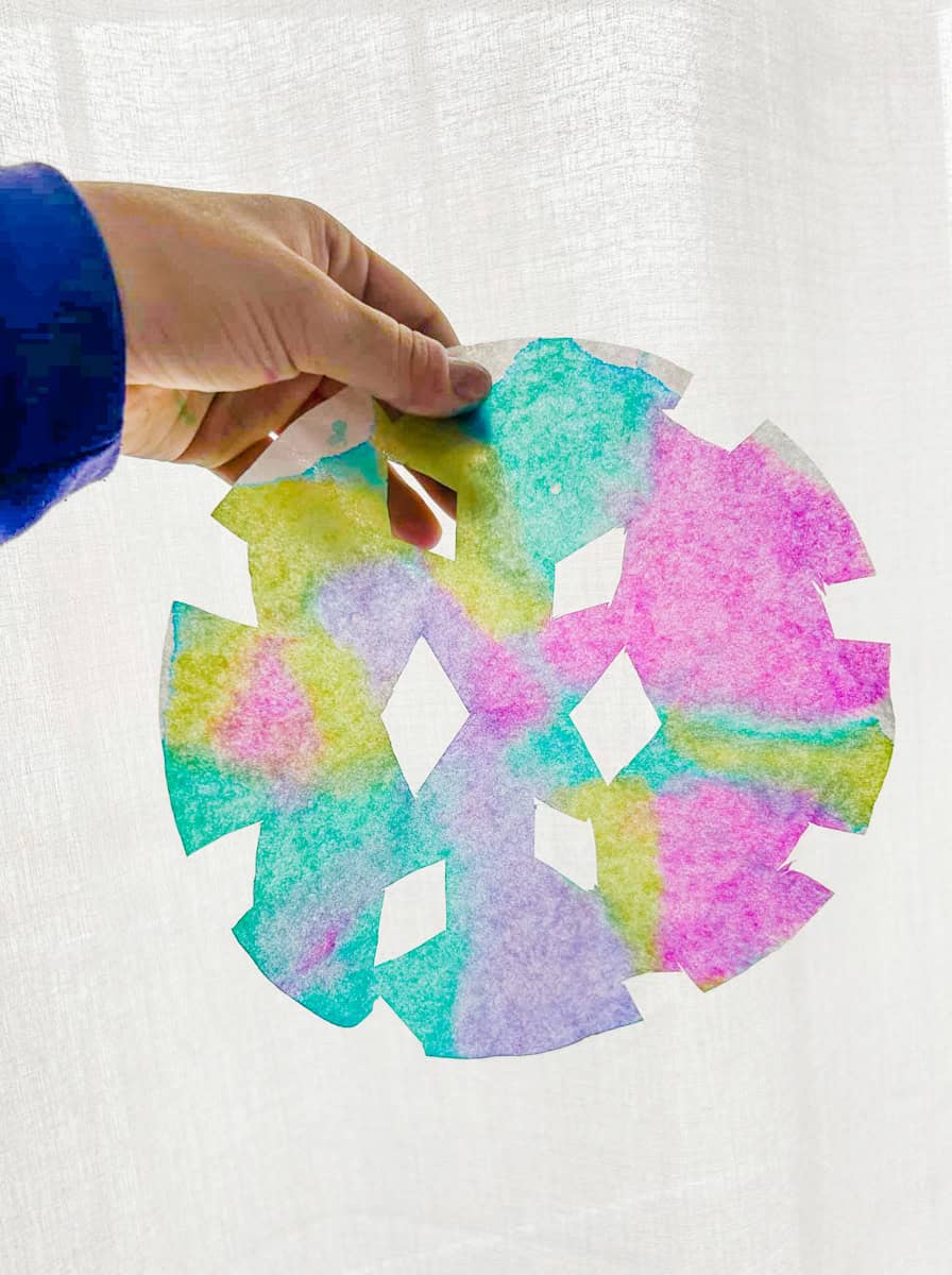 Coffee Filter Snowflakes- A Watercolor Snowflake Craft - Fox Farm Home