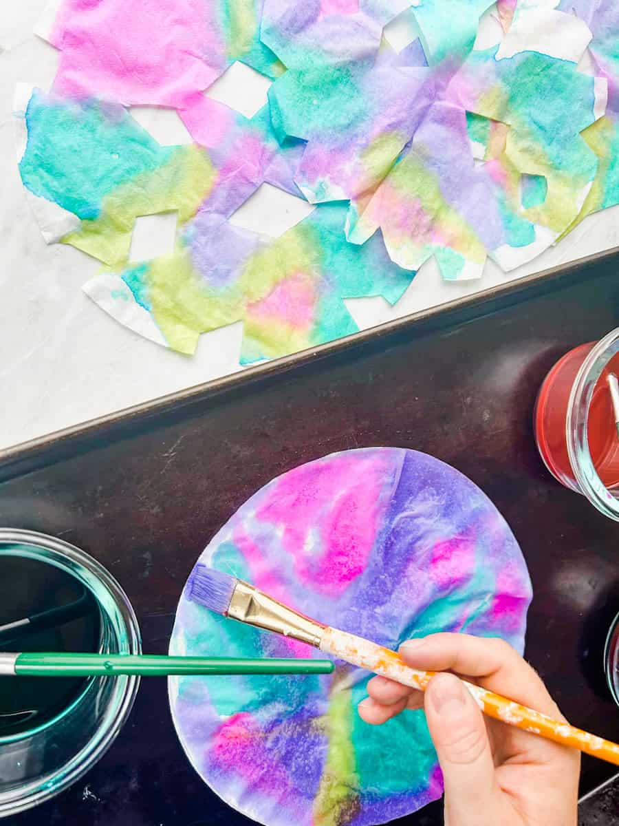 Coffee Filter Snowflakes- A Watercolor Snowflake Craft - Fox Farm Home