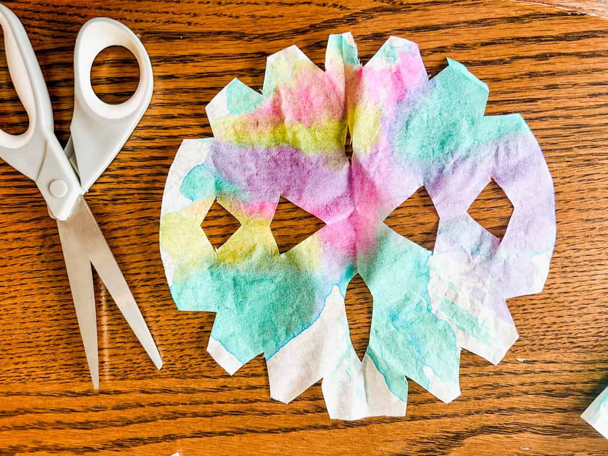 Coffee Filter Snowflakes- A Watercolor Snowflake Craft - Fox Farm Home