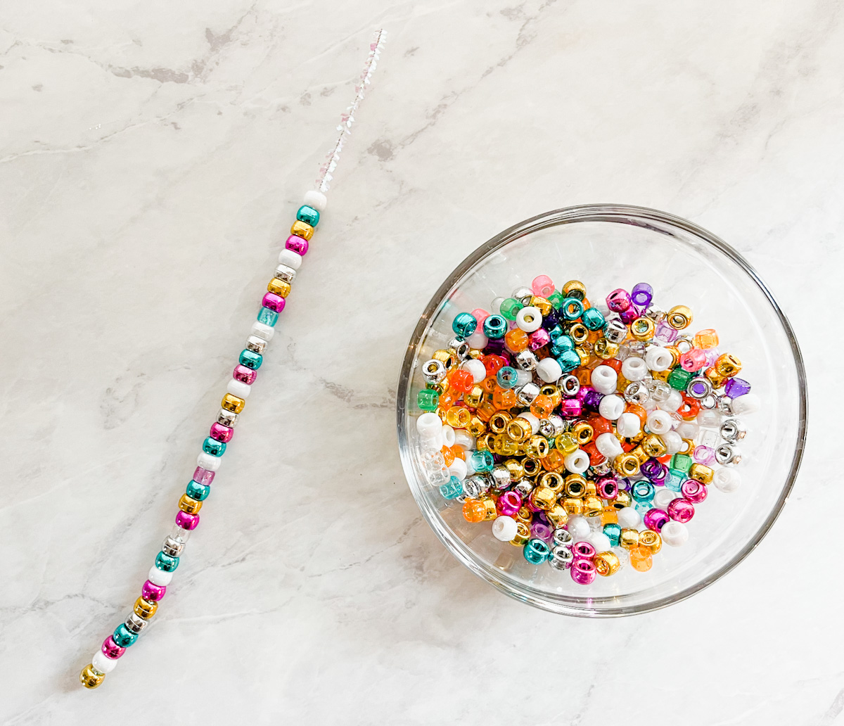 Easy Beaded Pipe Cleaner Icicle Ornaments - Fox Farm Home