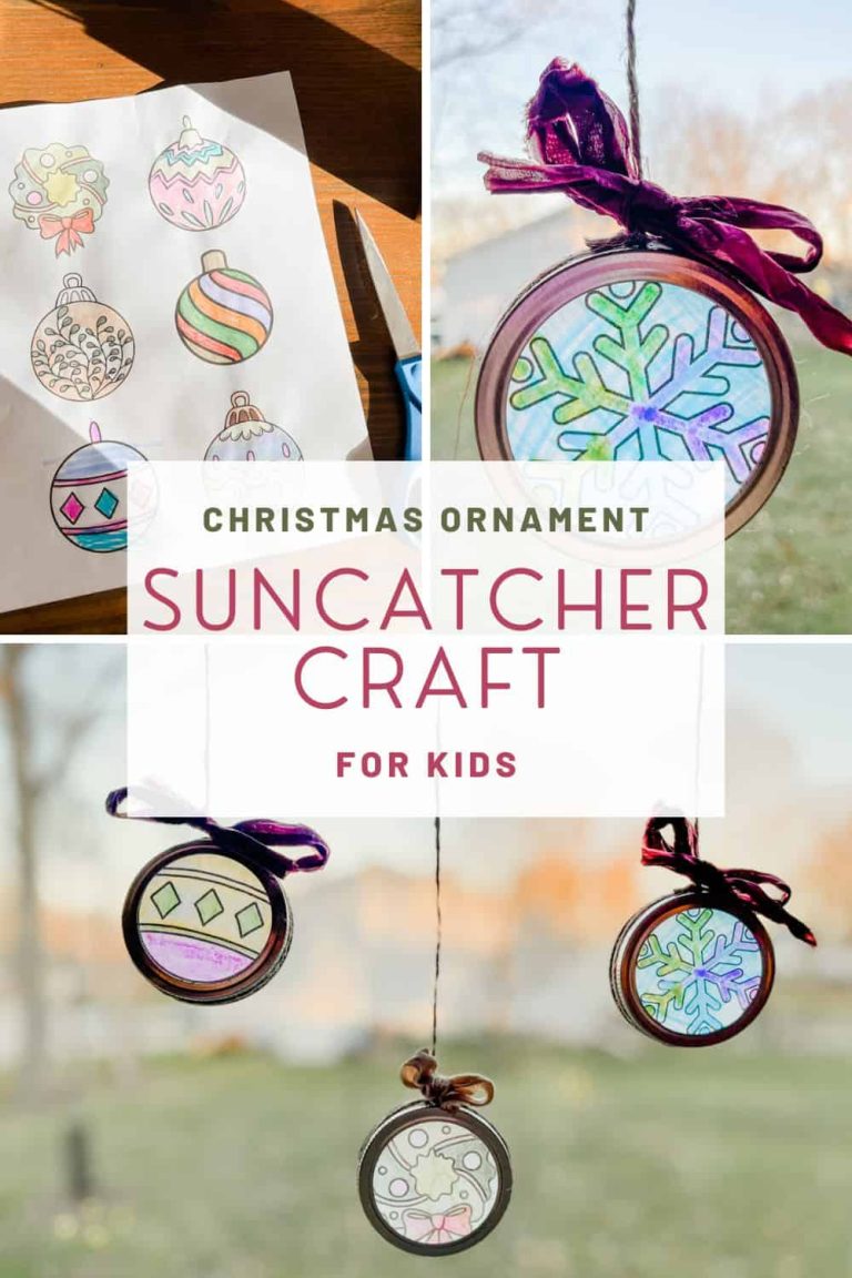 Christmas Ornament Suncatcher Craft - Fox Farm Home