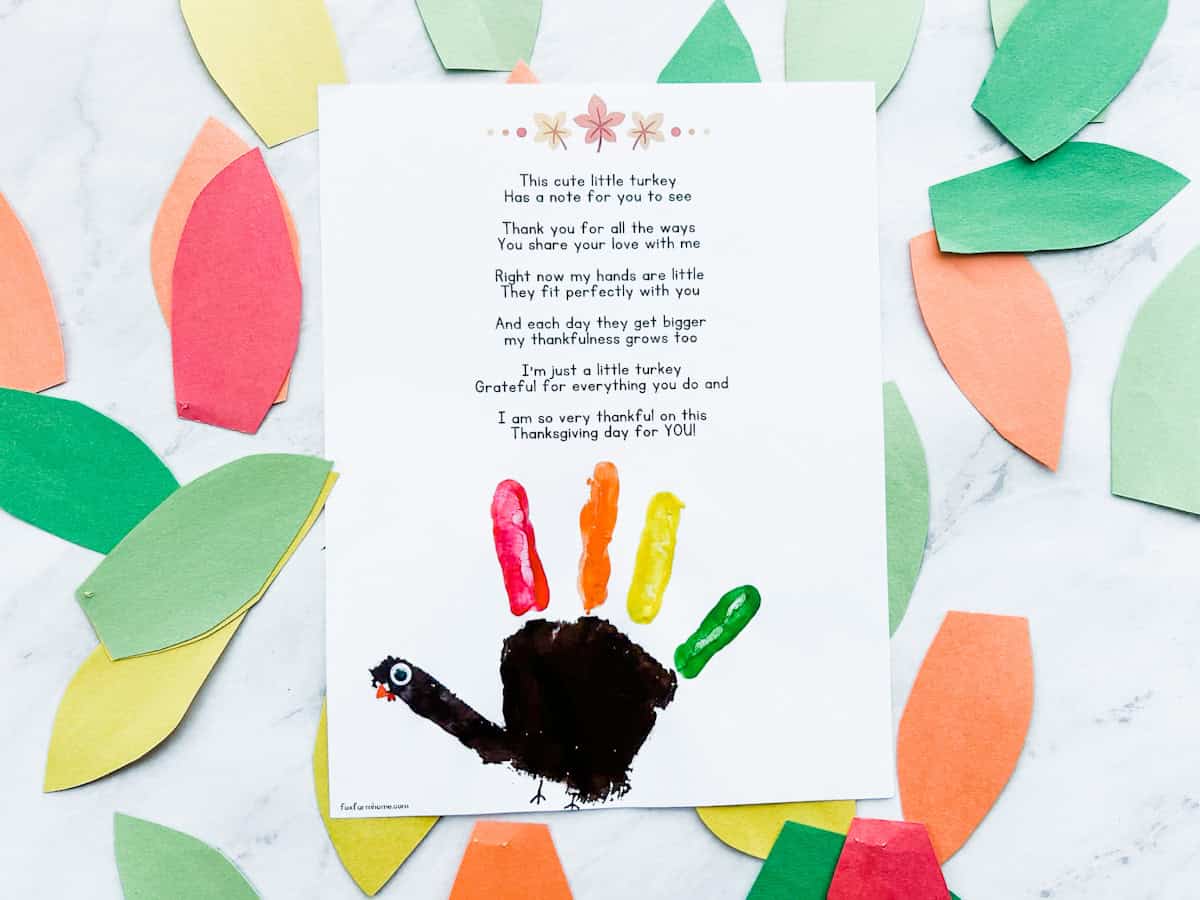Turkey Handprint Poem | Free Printable Template - Fox Farm Home