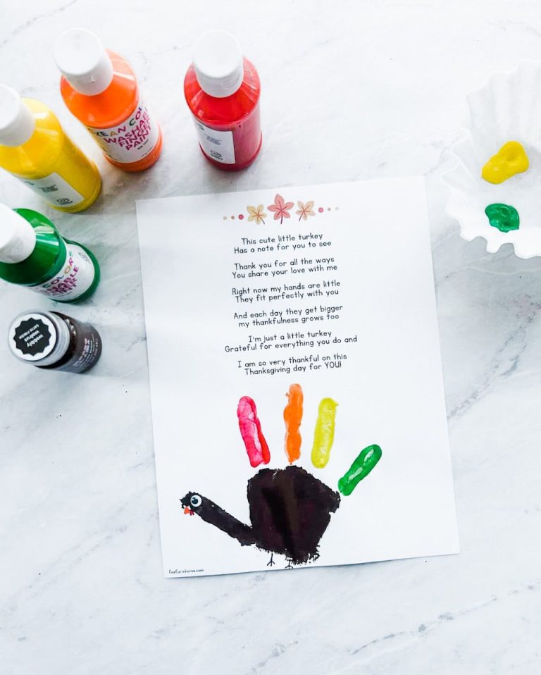 Turkey Handprint Poem | Free Printable Template - Fox Farm Home