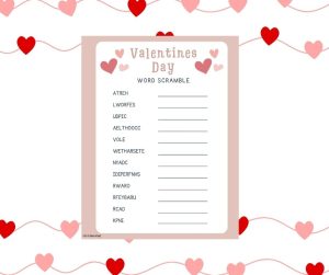 Valentine's Day Word Scramble- Free Printable Game - Fox Farm Home