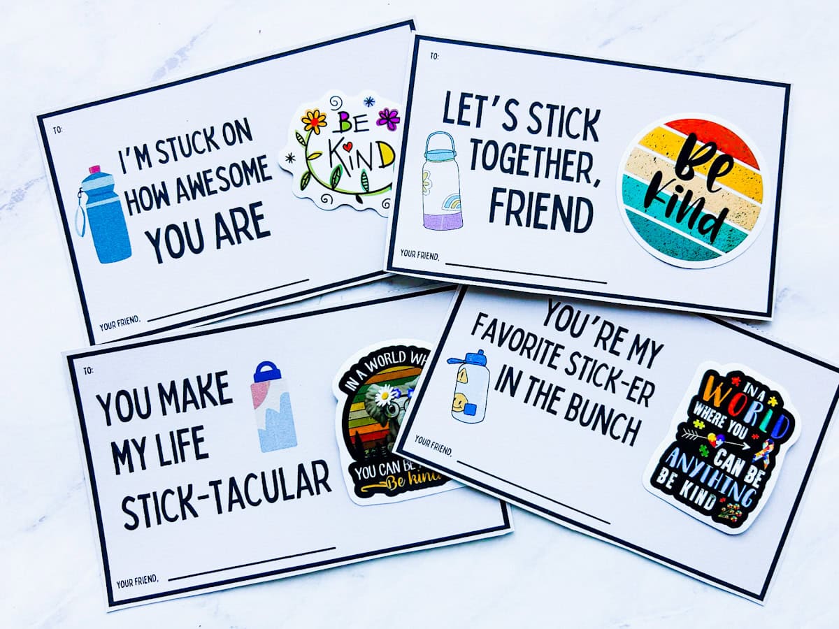 Free Printable Water Bottle Sticker Valentine's Cards - Fox Farm Home