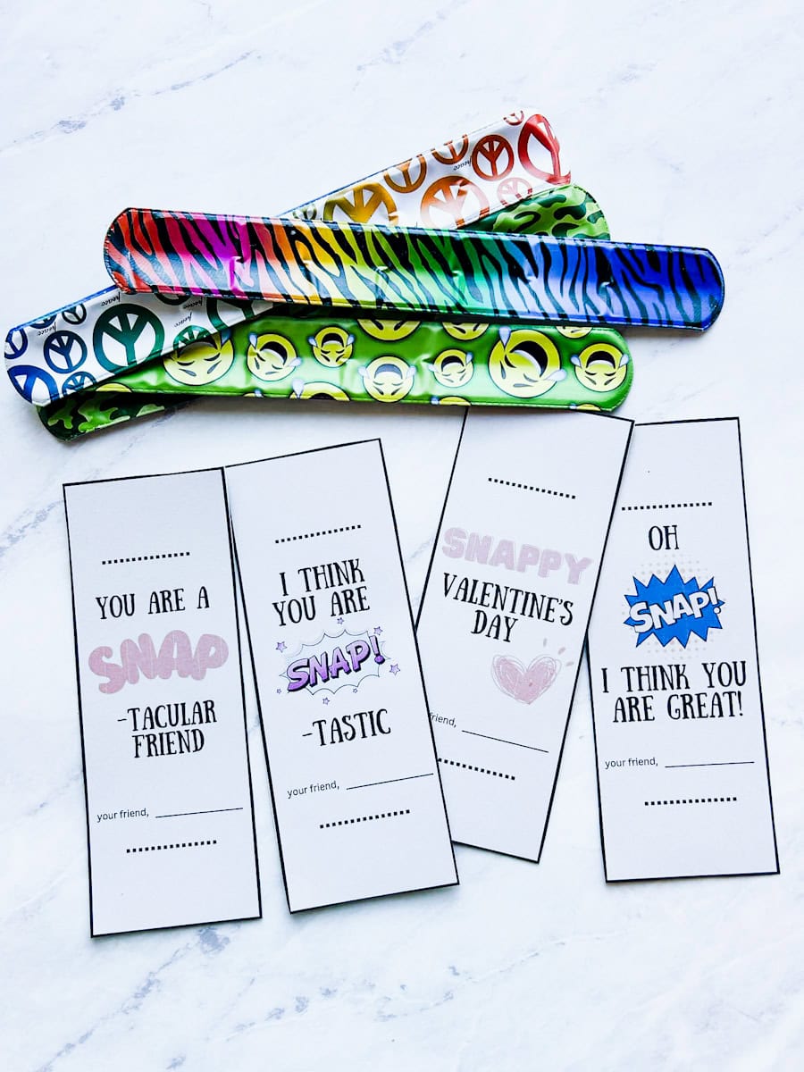 Snap Bracelet Valentine's Day Card Printable - Fox Farm Home