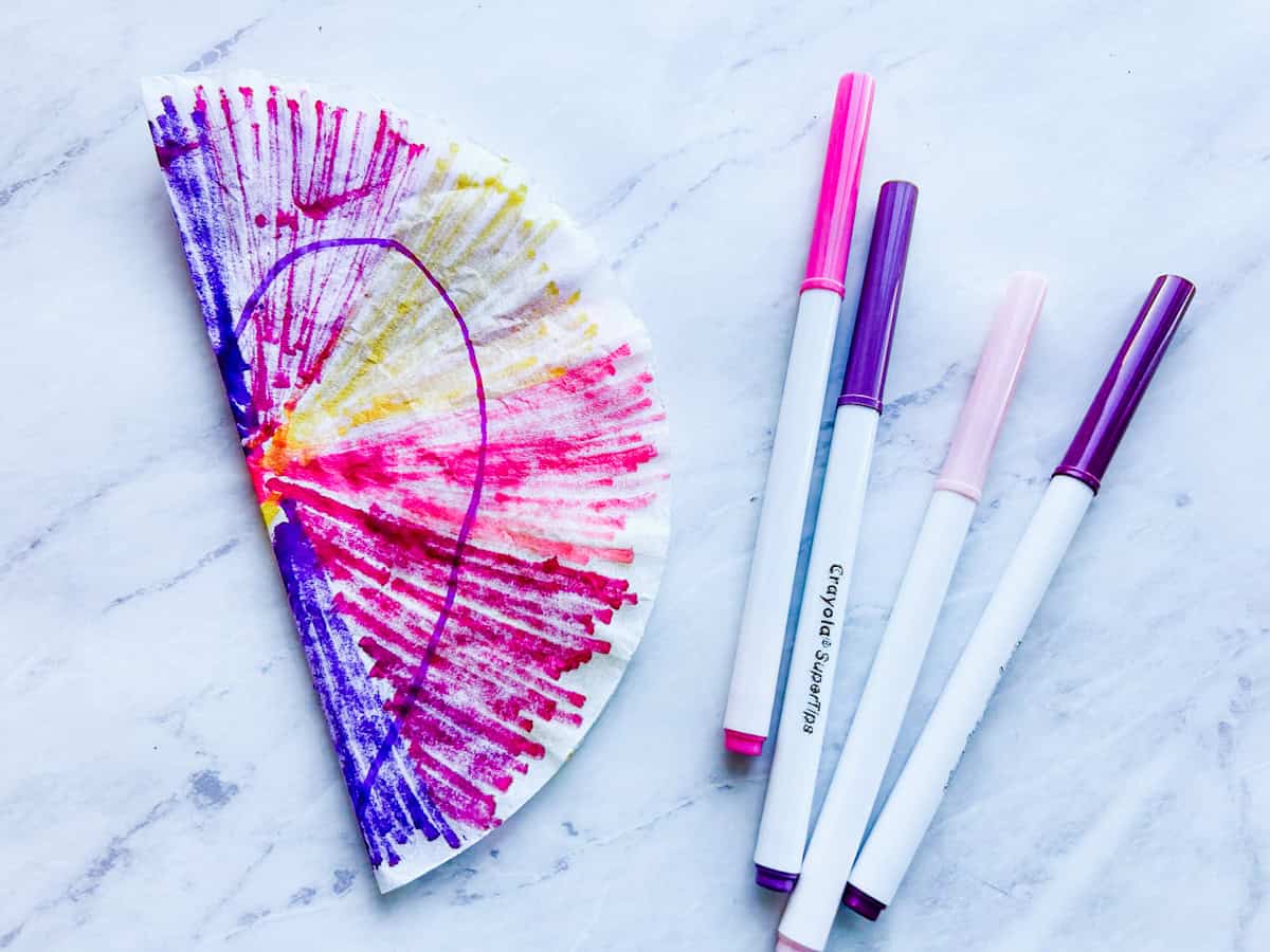 Valentine's Coffee Filter Heart Suncatcher Craft - Fox Farm Home