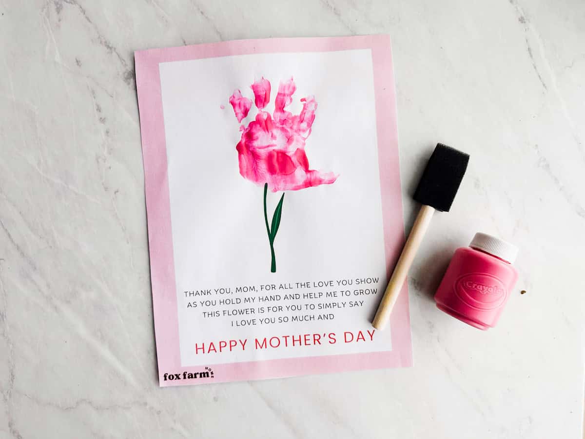 Mother's Day Handprint Poem- Free Printable Template - Fox Farm Home