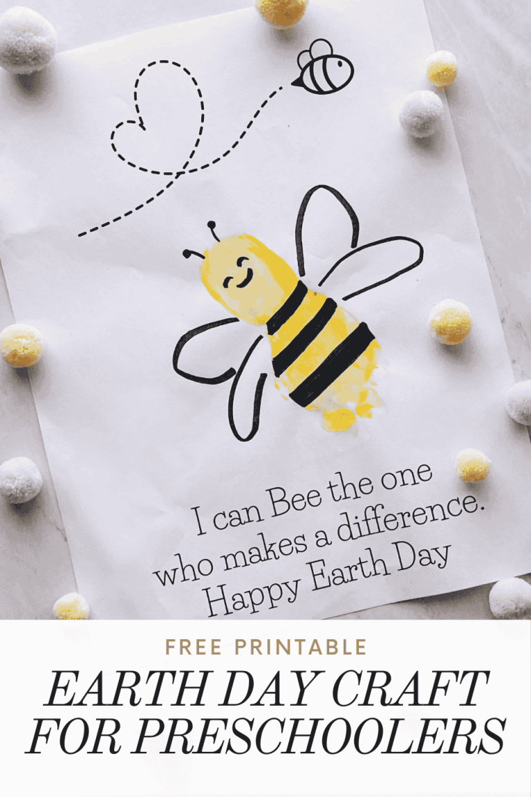 Bee Footprint Art- Earth Day Craft For Toddlers - Fox Farm Home