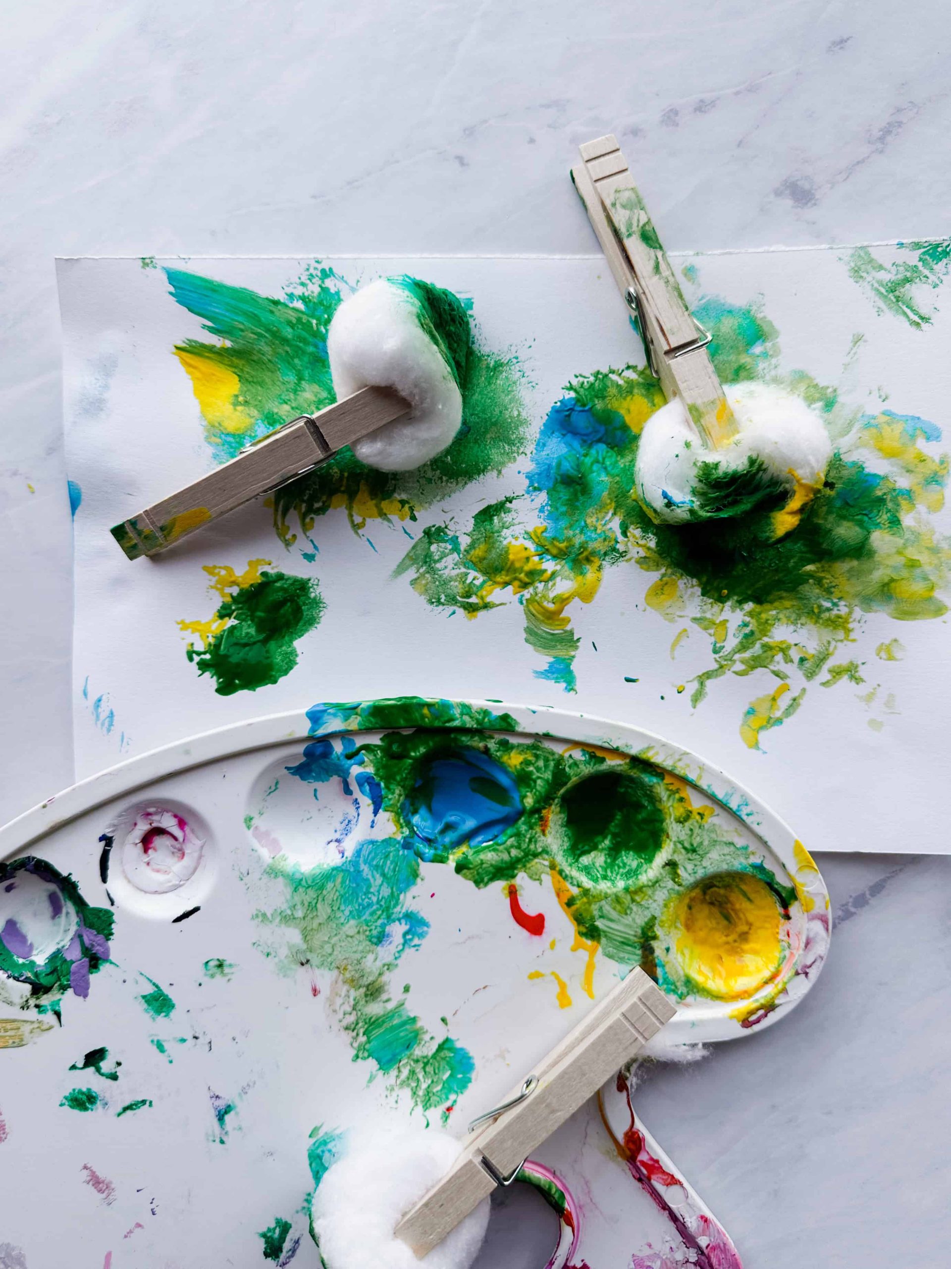 Cotton Ball Painting | Fun Toddler Art Project - Fox Farm Home