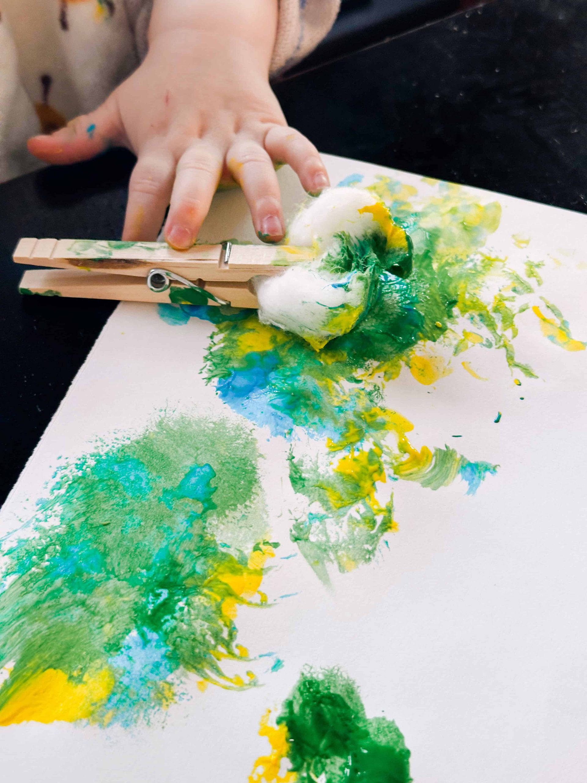 Cotton Ball Painting | Fun Toddler Art Project - Fox Farm Home