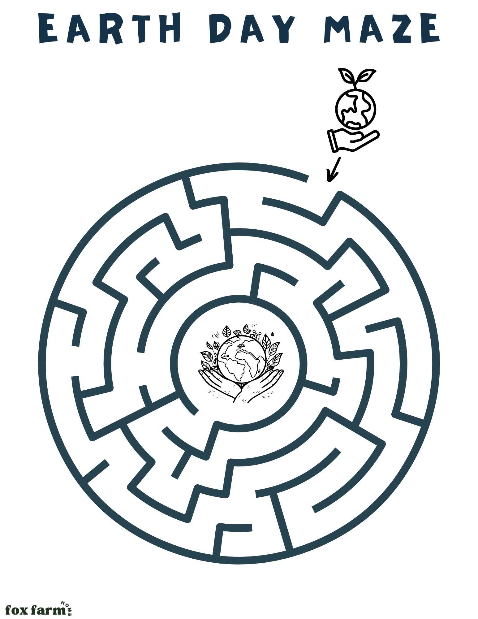 Earth Day Maze | Free Printable Activity For Kids - Fox Farm Home