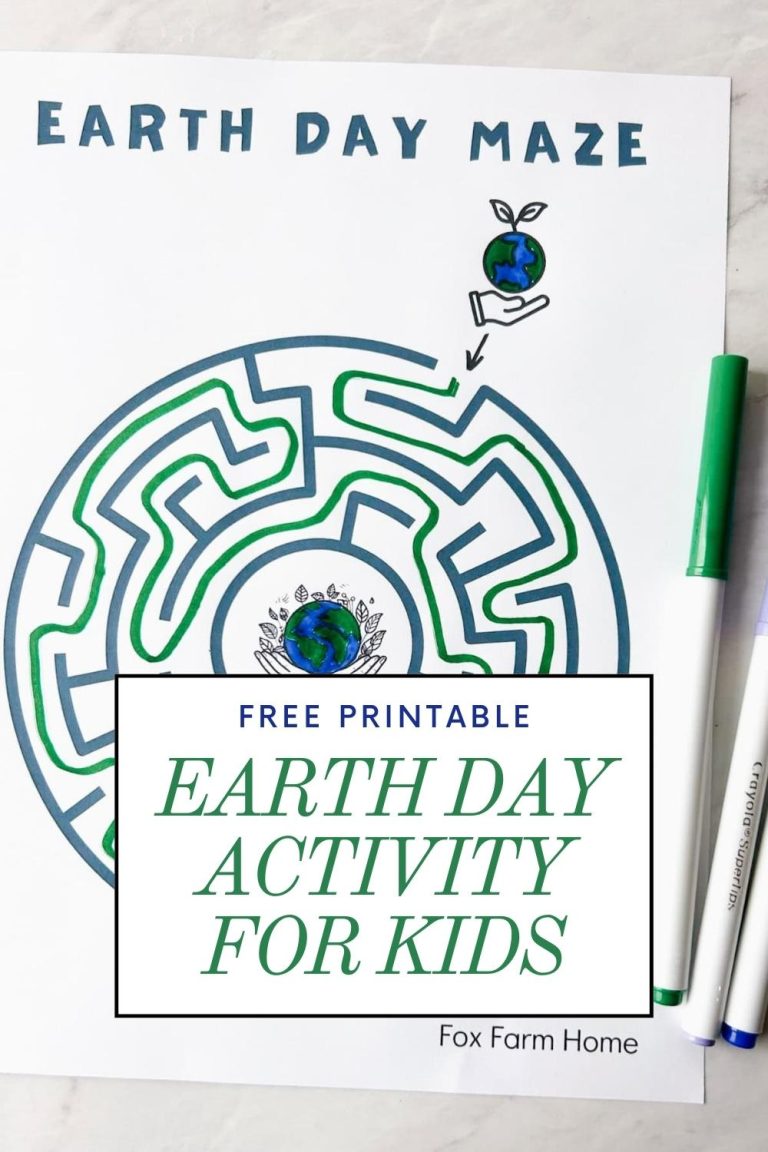 Earth Day Maze | Free Printable Activity For Kids - Fox Farm Home