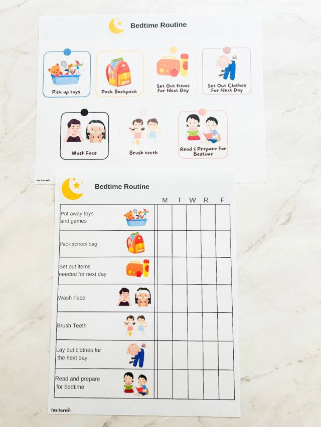 Free Printable Daily Routine Chart For Kids - Fox Farm Home
