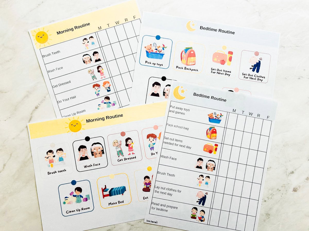 Morning Routine Visual Schedule - Fox Farm Home