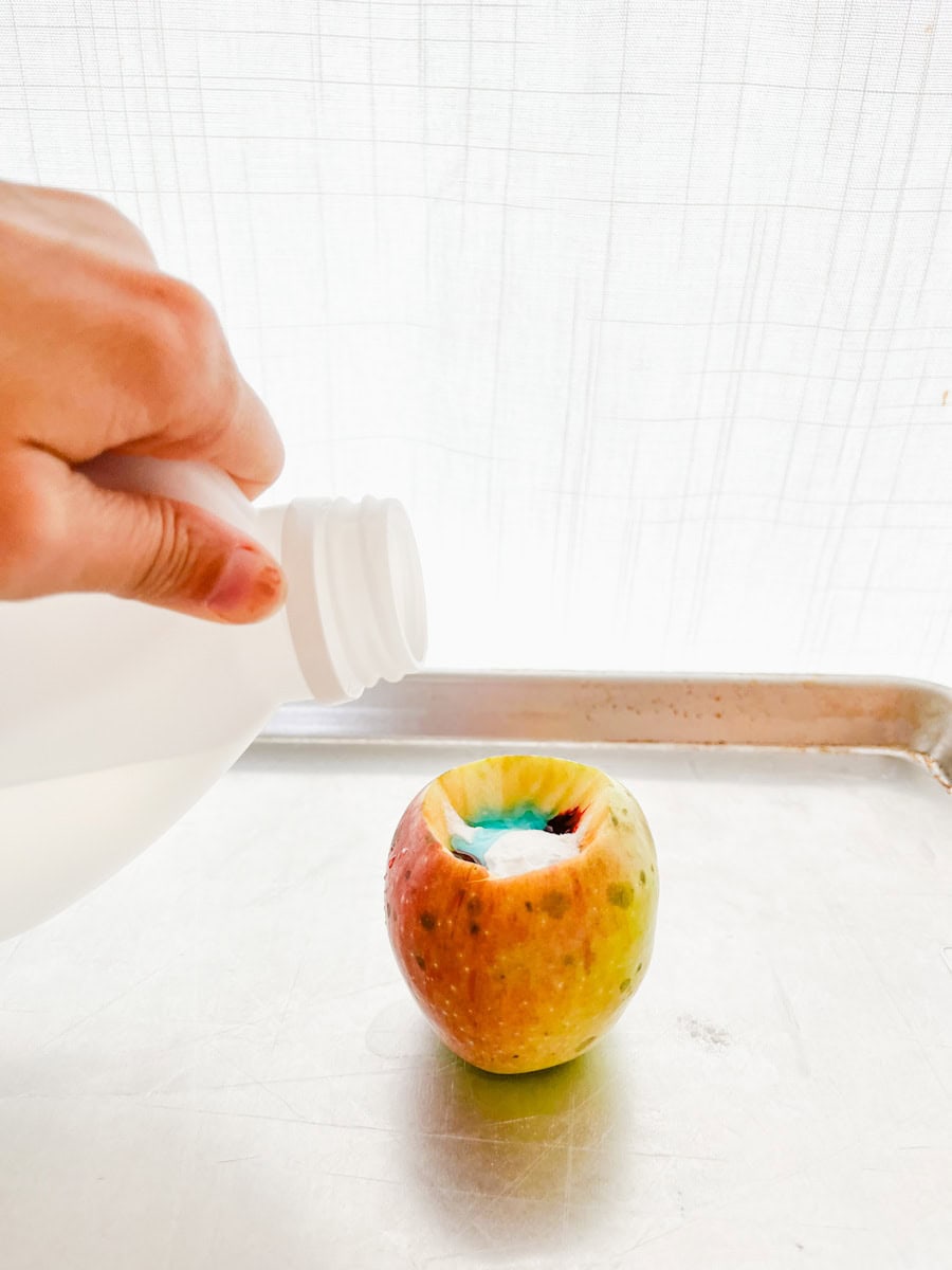 Apple Volcano Experiment - Fun Science Activity - Fox Farm Home