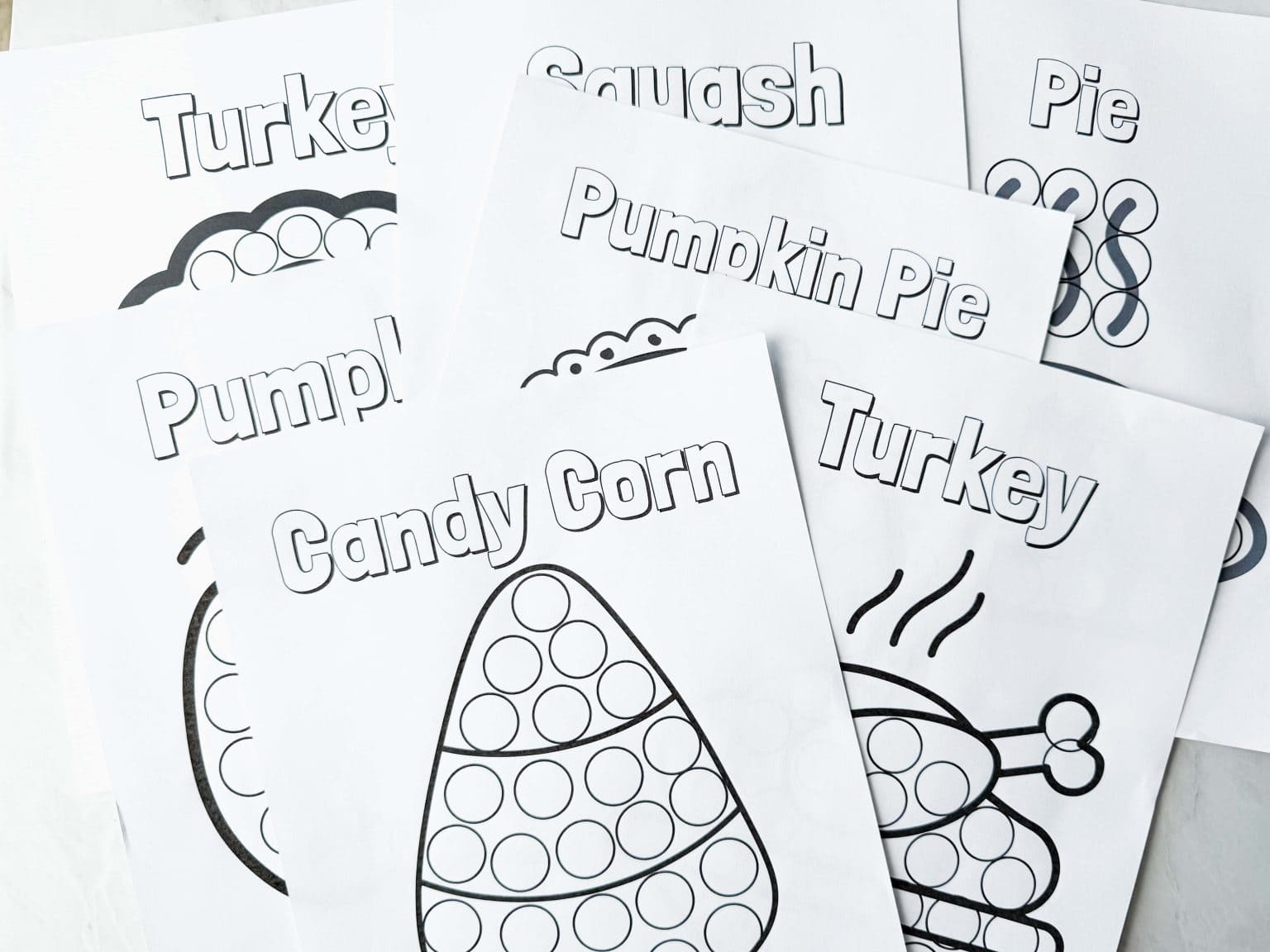 7 Free Thanksgiving Dot Marker Printables - Fox Farm Home