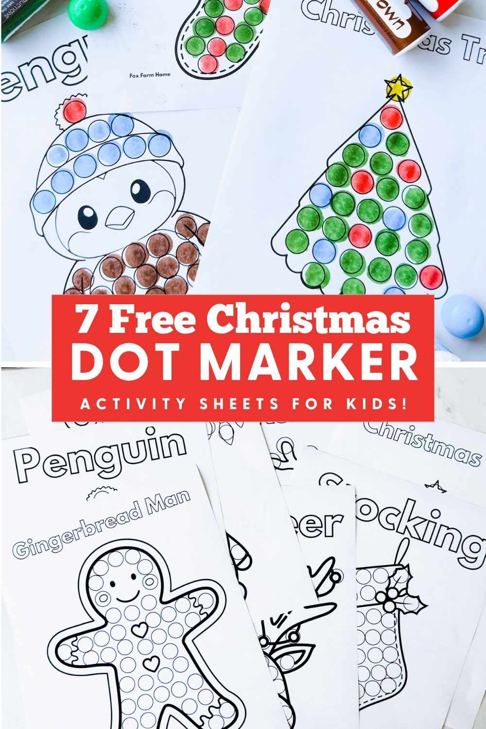7 Free Printable Dot Marker Christmas Activity Pages - Fox Farm Home