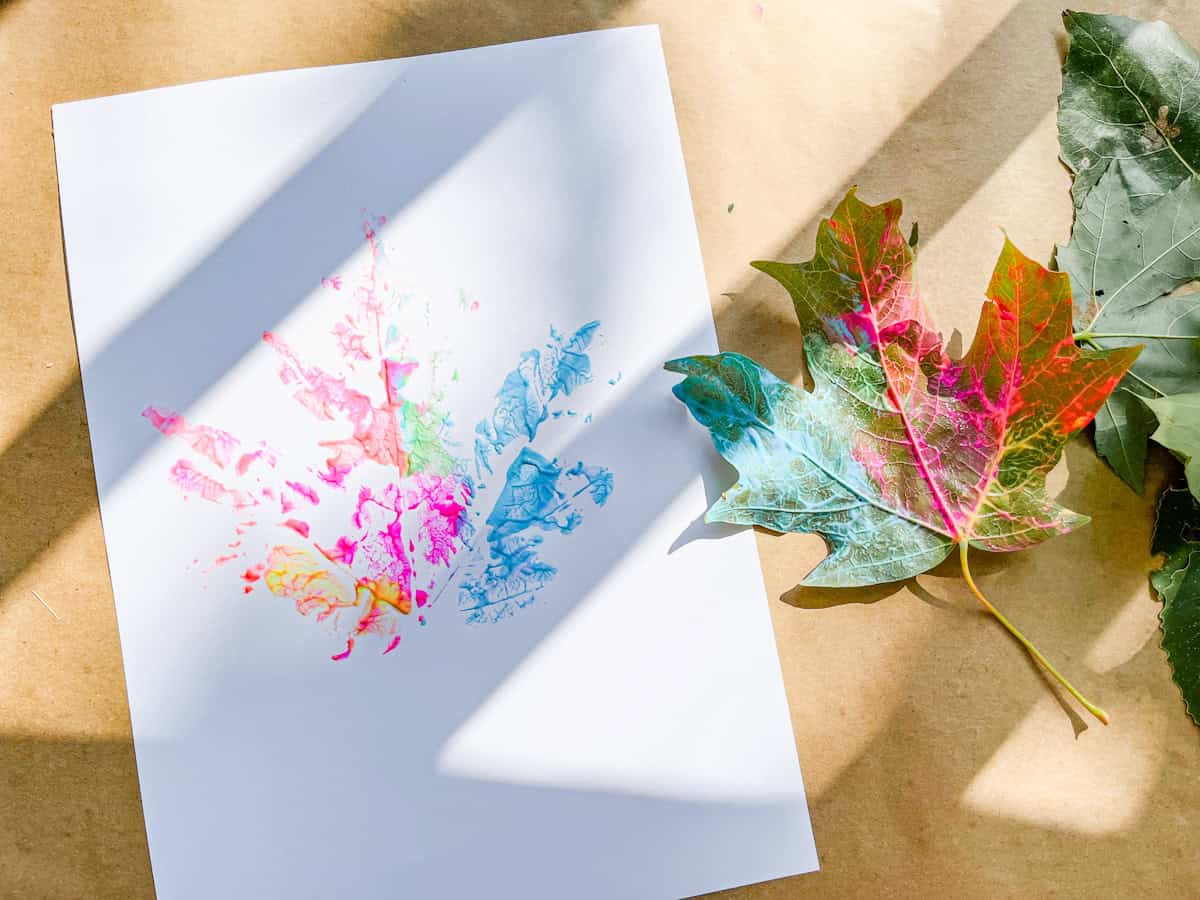 Leaf Printing: A Colorful Leaf Art Activity For Kids - Fox Farm Home