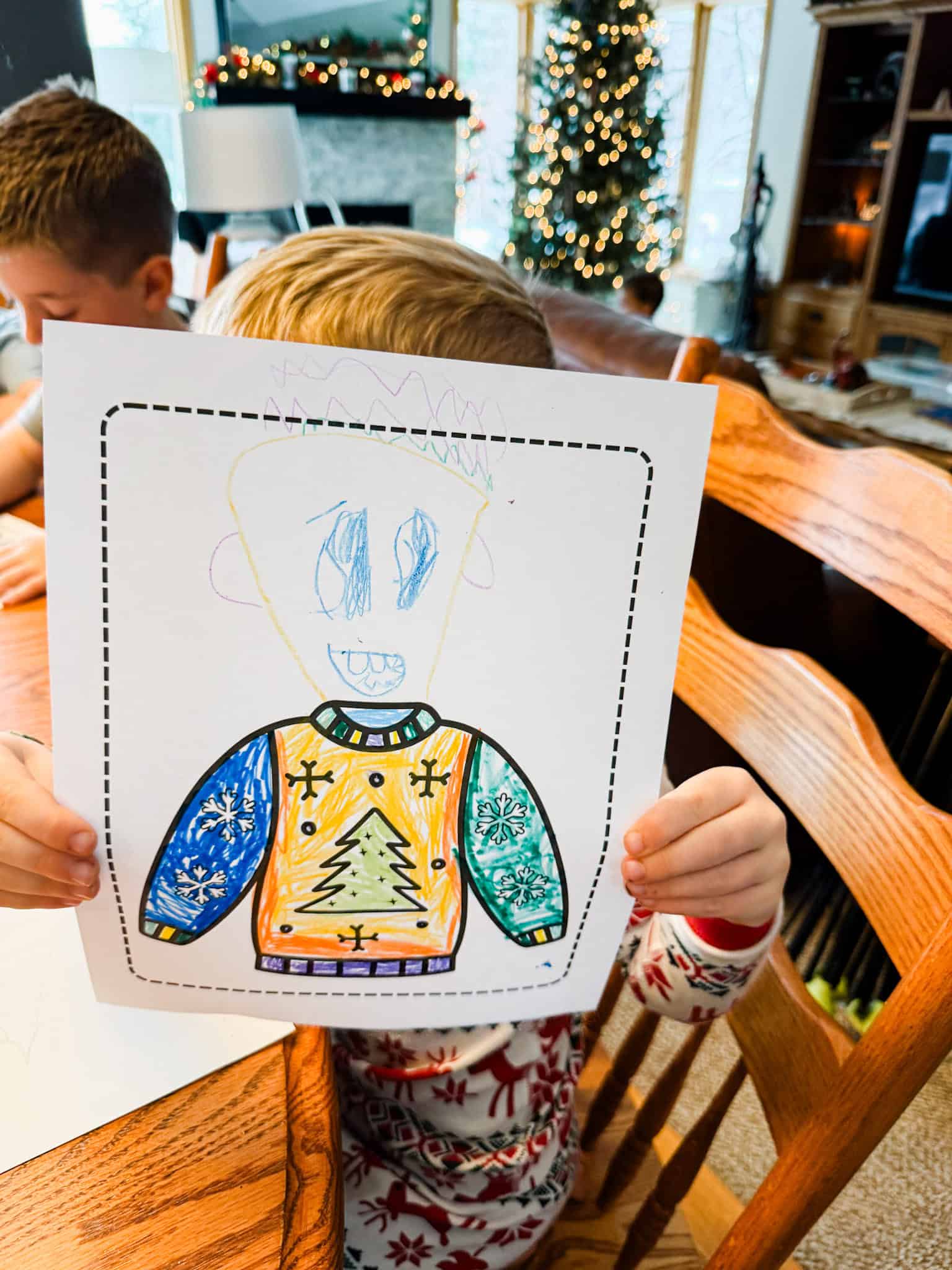 Free Printable Christmas Sweater Craft For Kids - Fox Farm Home