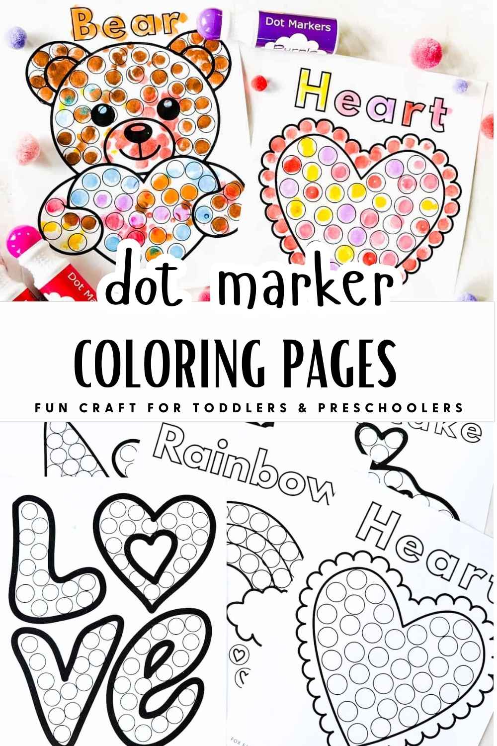 7 Free Printable Valentine's Day Dot Marker Pages - Fox Farm Home