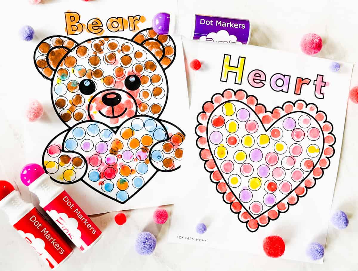 7 Free Printable Valentine's Day Dot Marker Pages - Fox Farm Home