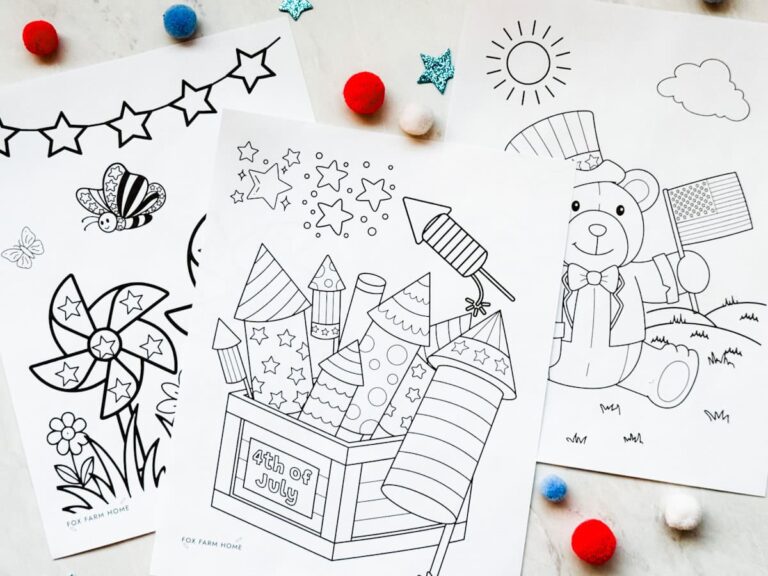 6 Free Printable 4th of July Coloring Pages for Kids - Fox Farm Home