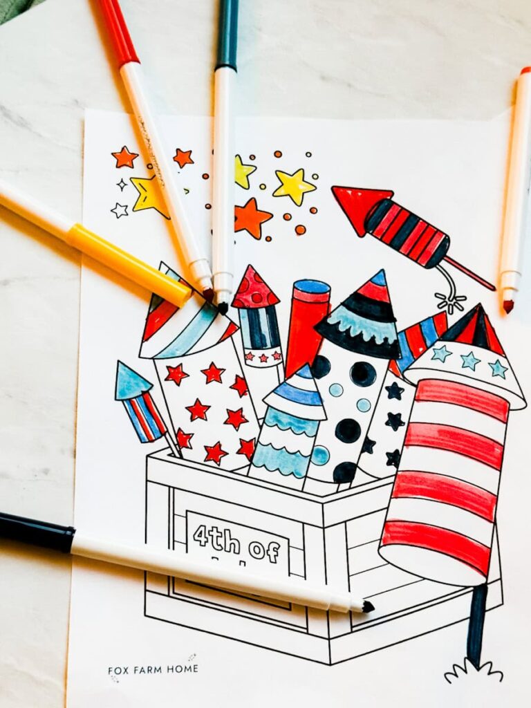 6 Free Printable 4th of July Coloring Pages for Kids - Fox Farm Home